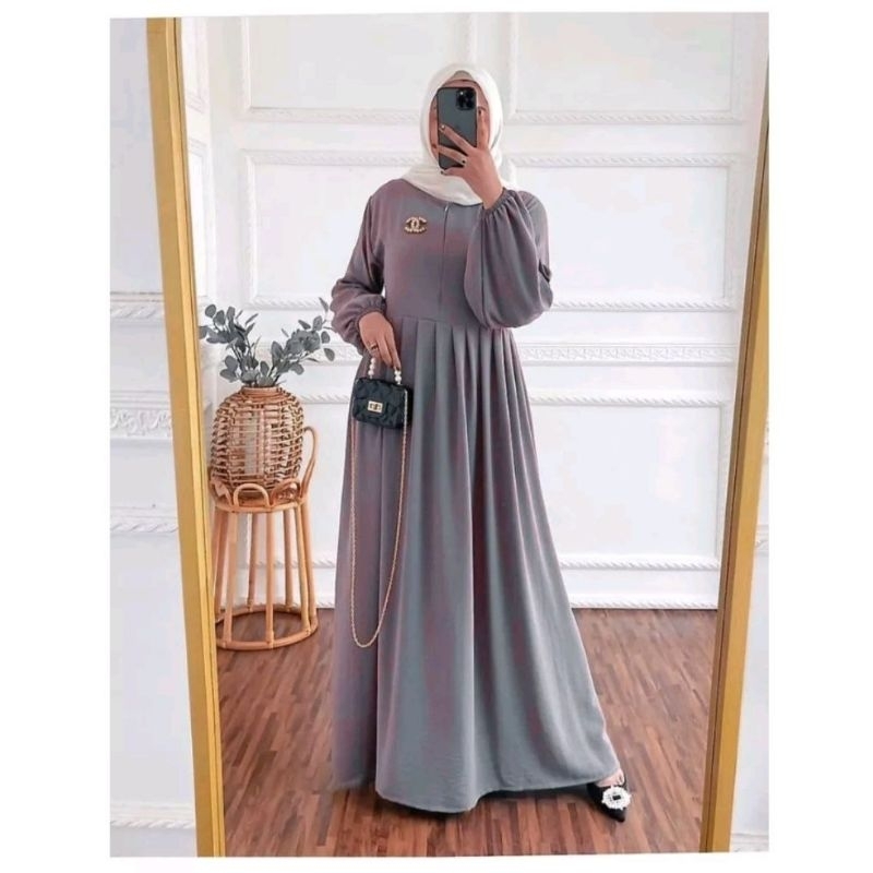 Jual HELLEN MAXY DRESS CRINKLE LENGKAP DENGAN BROS / GAMIS MUSLIM ...