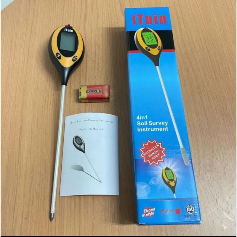 Jual Soil Meter Tester 4 in 1 Merk Ituin ITuin Original | Shopee Indonesia