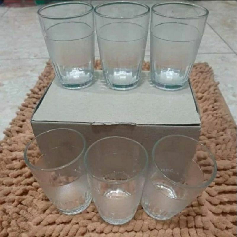 Jual Gelas Kopi Bening Beling Tanpa Pegangan K-09 Murah Bagus Isi 6 Pcs ...