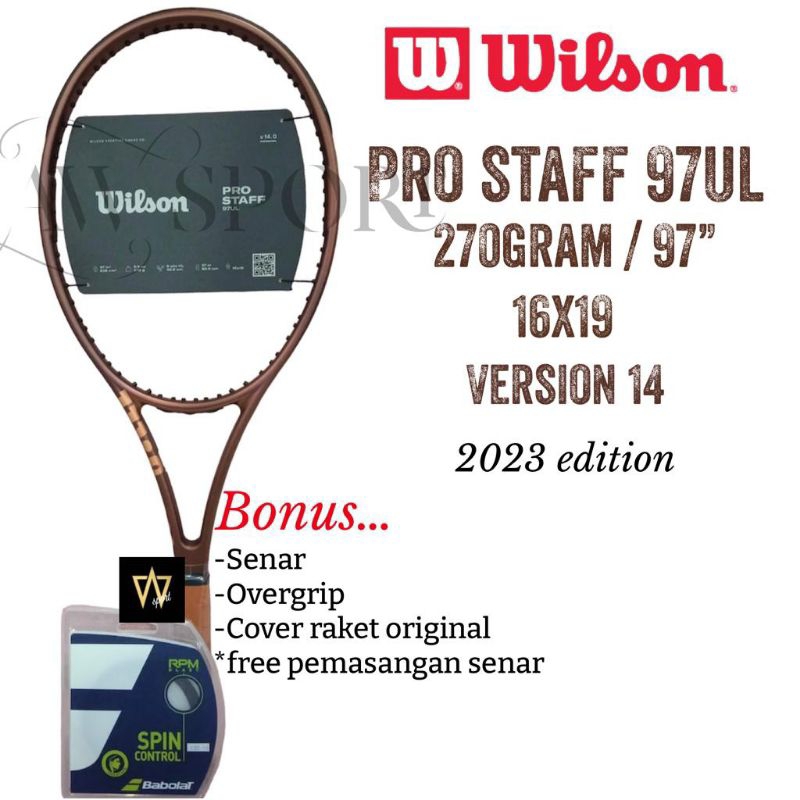 Jual Raket Tenis Wilson PRO STAFF 97UL V14 2023 Berat : 270g Original | Shopee Indonesia