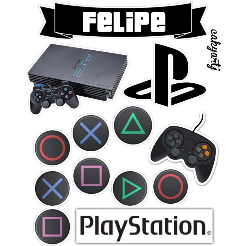 Jual Topper Cake FREE NAMA tema Play Stasion / PS / Gamer / Game ...