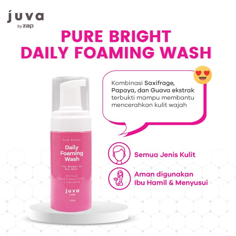 Jual Juva by Zap Pure Bright Daily Foaming Wash 100ml | Shopee Indonesia