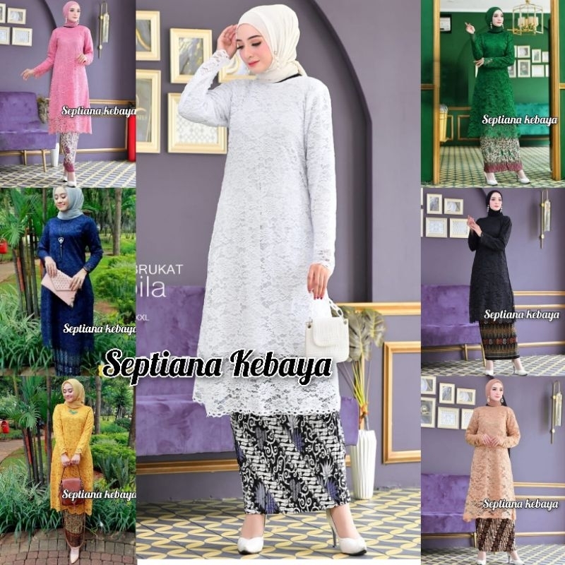 Jual KEBAYA MODERN TUNIK BRUKAT / KEBAYA BROKAT WARNA PUTIH /KEBAYA ...