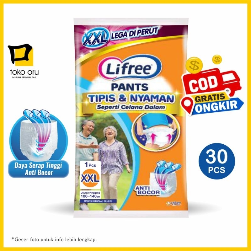 Jual Lifree XXL isi 30 pcs Popok Celana Dewasa | Shopee Indonesia