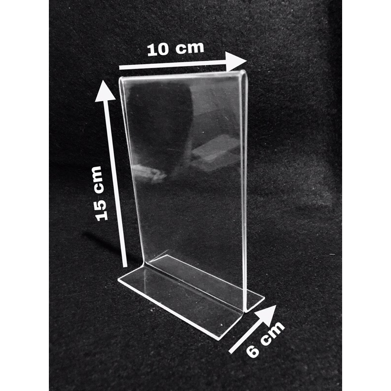 Jual tempat barcode//nomer meja akrilik 10 cm x 15 cm (A6) model T ...