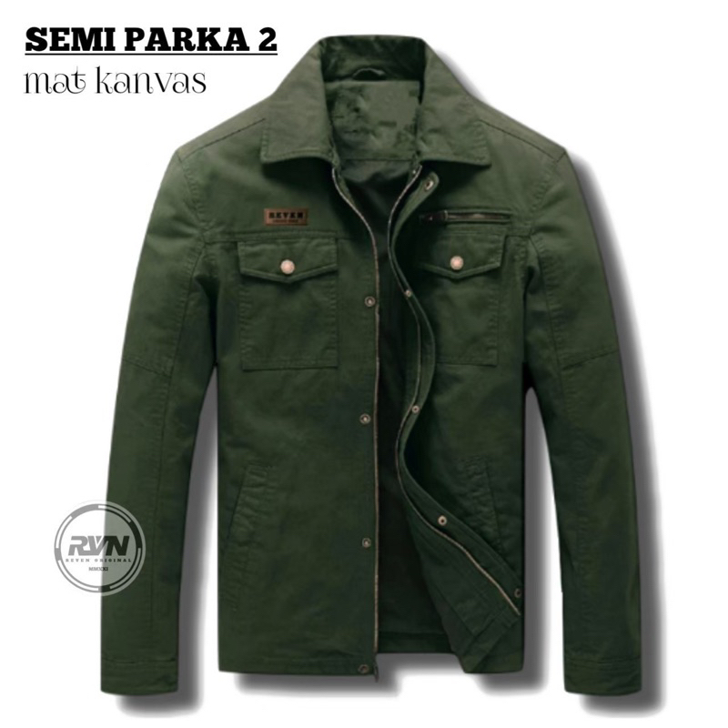 Jual Jaket Semi Parka Zipper Pria Terbaru Distro Bahan Canvas Ori ...