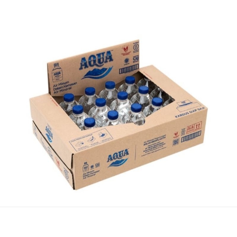 Jual AQUA MINI CUBE 220 ML BOTOL UNIK ISI 24 BOTOL / AQUA VIRAL / AQUA ...