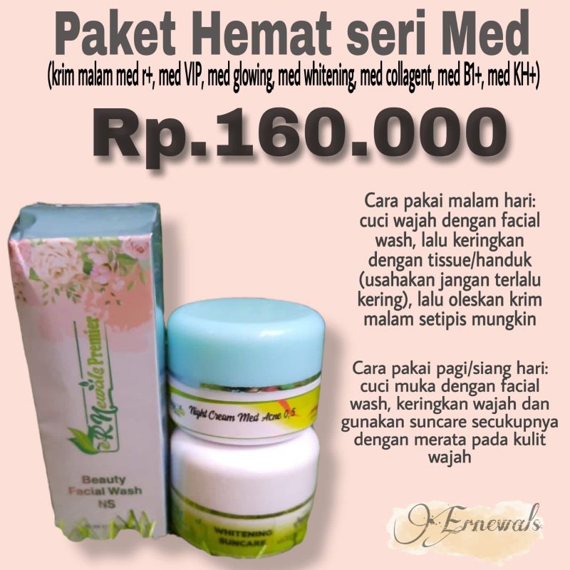 Jual Paket Hemat Med Cream malam semua Serian Med ( Med whetening, med ...