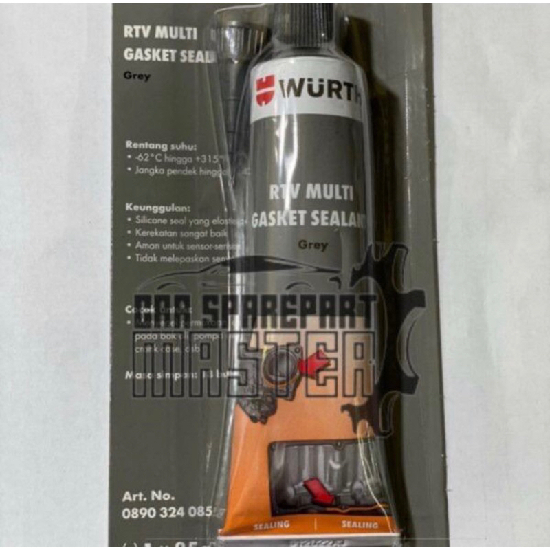 Jual LEM WURTH / LEM RTV SILICONE MULTI GASKET SEALANT GREY | Shopee ...