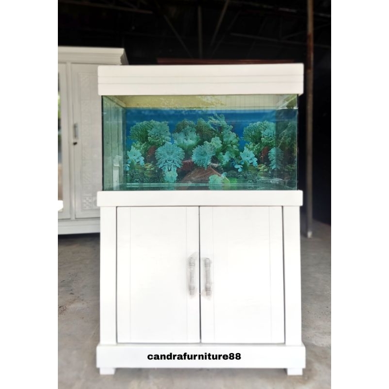 Jual meja aquarium plus aquarium dan penutup bahan playwood | Shopee ...