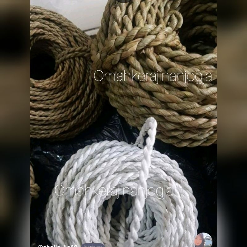 Jual tali kerajinan ulir rafia , tali tambang rapia 5mm perMETER ...