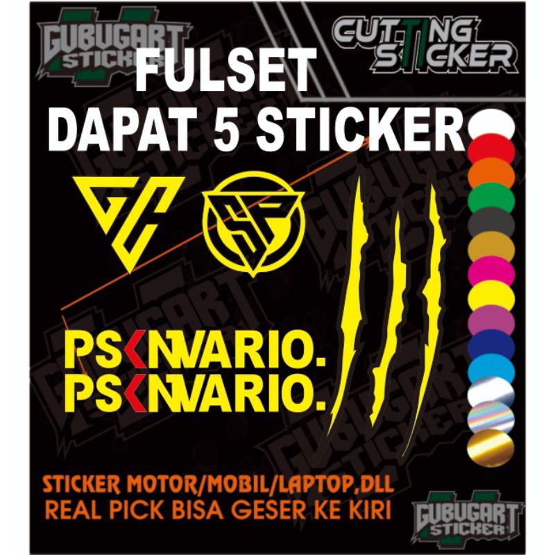 Jual stickerfylset 5 stiker#dpat 5 stikercutings#psknvario+cakar+logo# ...