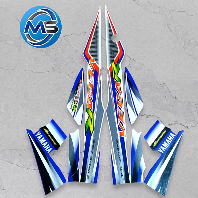 Jual Stiker Striping Motor Vega R 2004 Biru Sticker Lis Body Standar ...