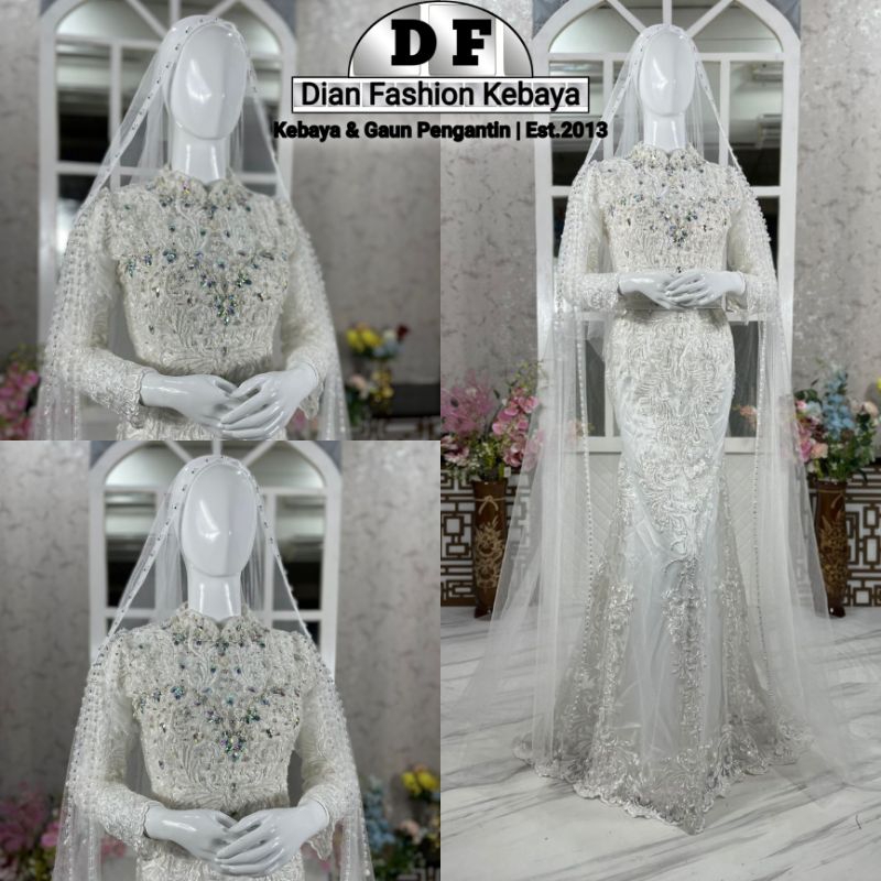 Jual Gaun Pengantin Slim Dress Payet. | Shopee Indonesia
