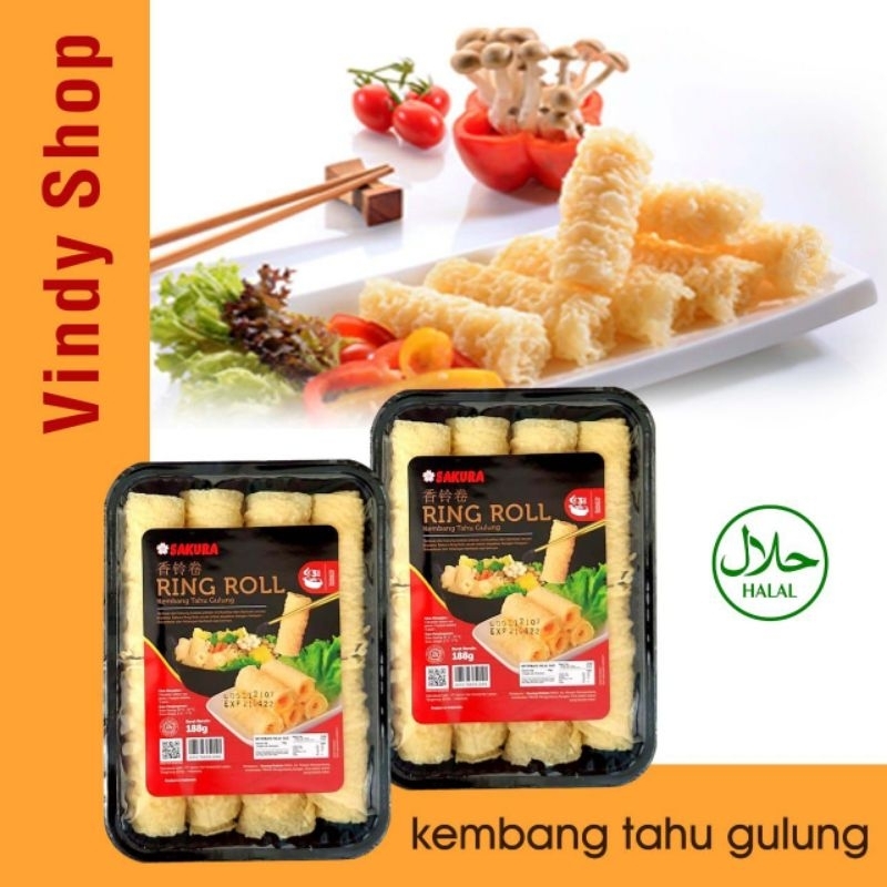 Jual SAKURA RING ROLL | Kulit kembang tahu gulung | Hotpot | shabu-shabu | Fried bean curd 188g ...