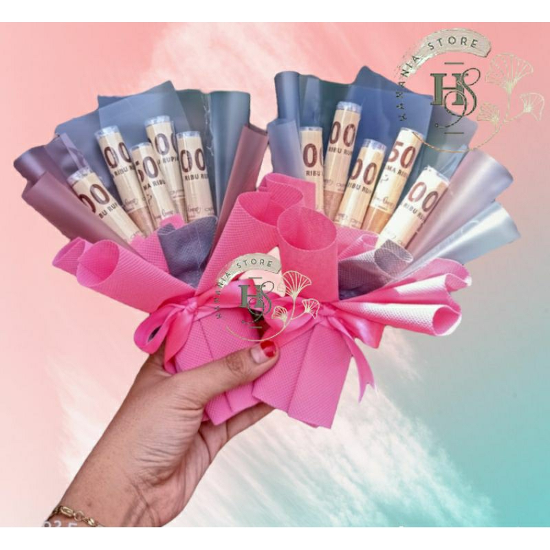 Jual (Isi 5) Buket Mini Roll Buket Angpao Buket Lebaran Buket Uang Roll ...