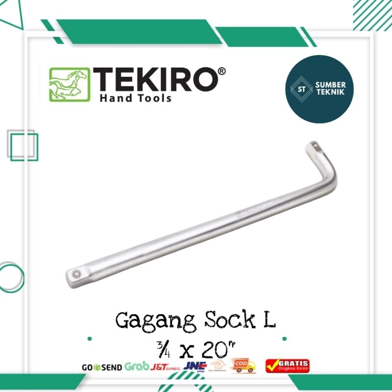 Jual TEKIRO Gagang Sock L / Stang Sok L / Offset Handle 3/4" x 20" Inch ...