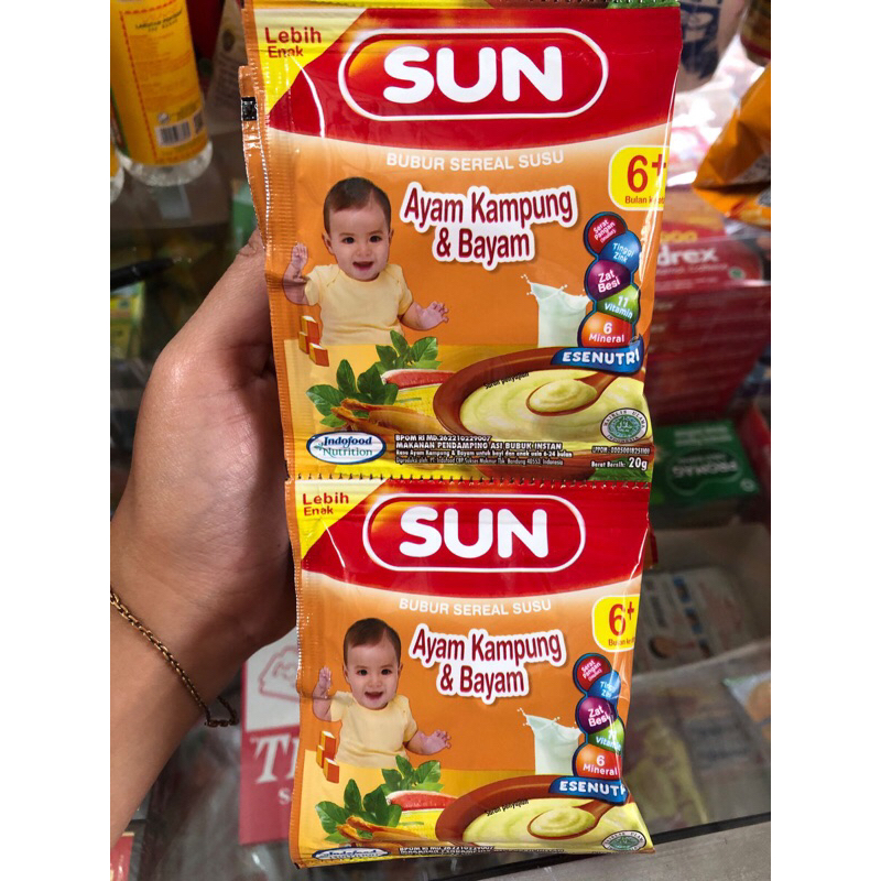 Jual SUN Bubur Bayi Sereal Susu Renceng 20gr (isi 8pcs) | Shopee Indonesia