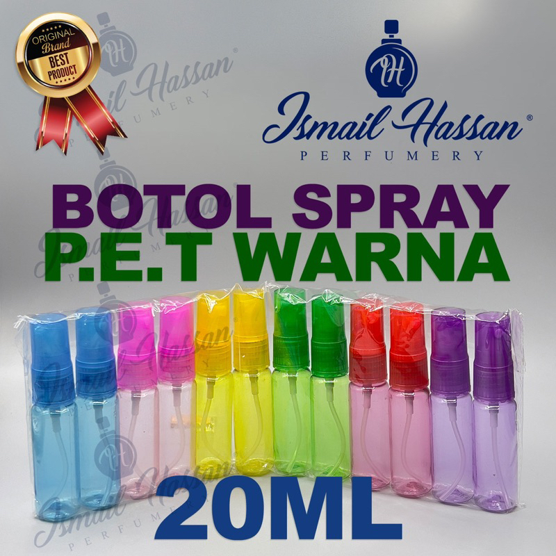 Jual Botol Spray/Botol Parfum PET Warna Per Losin Isi 6 Warna 20Ml ...