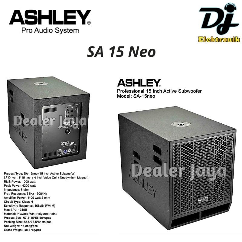 Jual Speaker Subwoofer Ashley SA 15 NEO / SA15 NEO - 15 inch Aktif | Shopee Indonesia