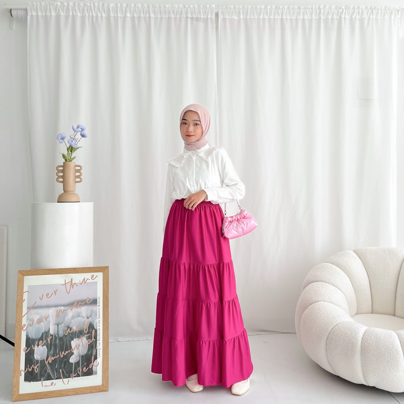 Jual Mirabel Skirt by Nasya.id - Rok 4 susun - Rok rempel - Rok wanita ...