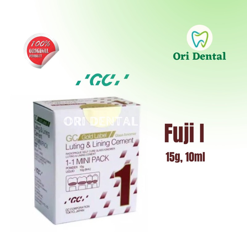 Jual GC Fuji 1 GIC Mini Pack, Luting & Lining Clement, Radiopaque Self ...