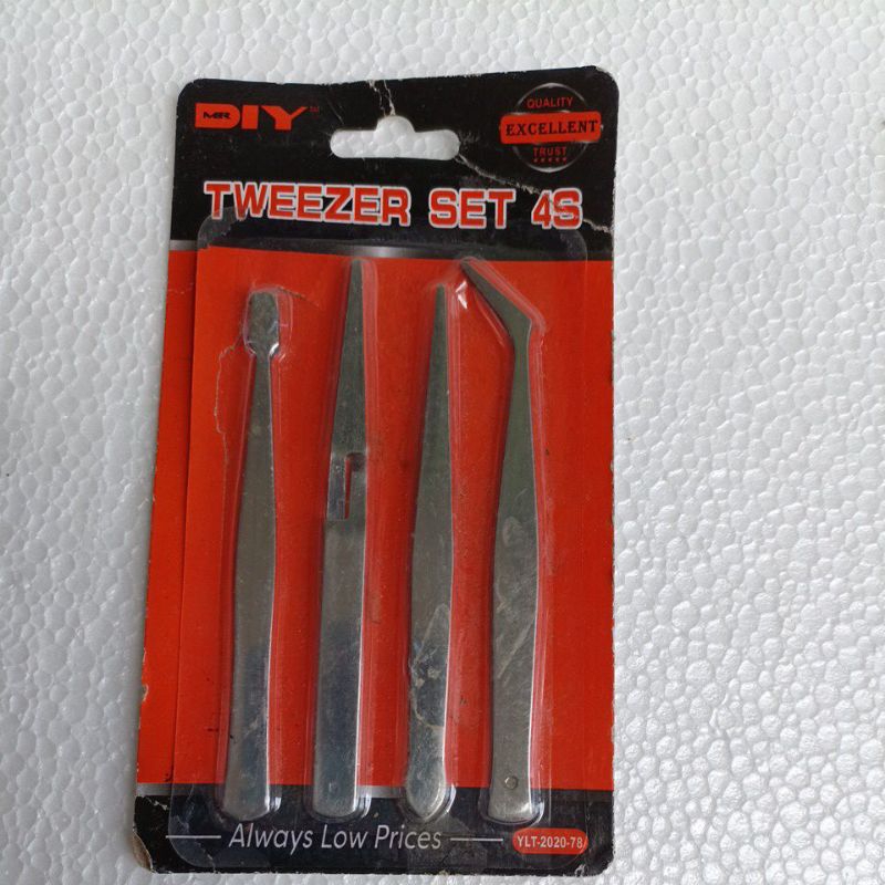 Jual PINSET TWEEZER SET ISI 4 PCS | Shopee Indonesia