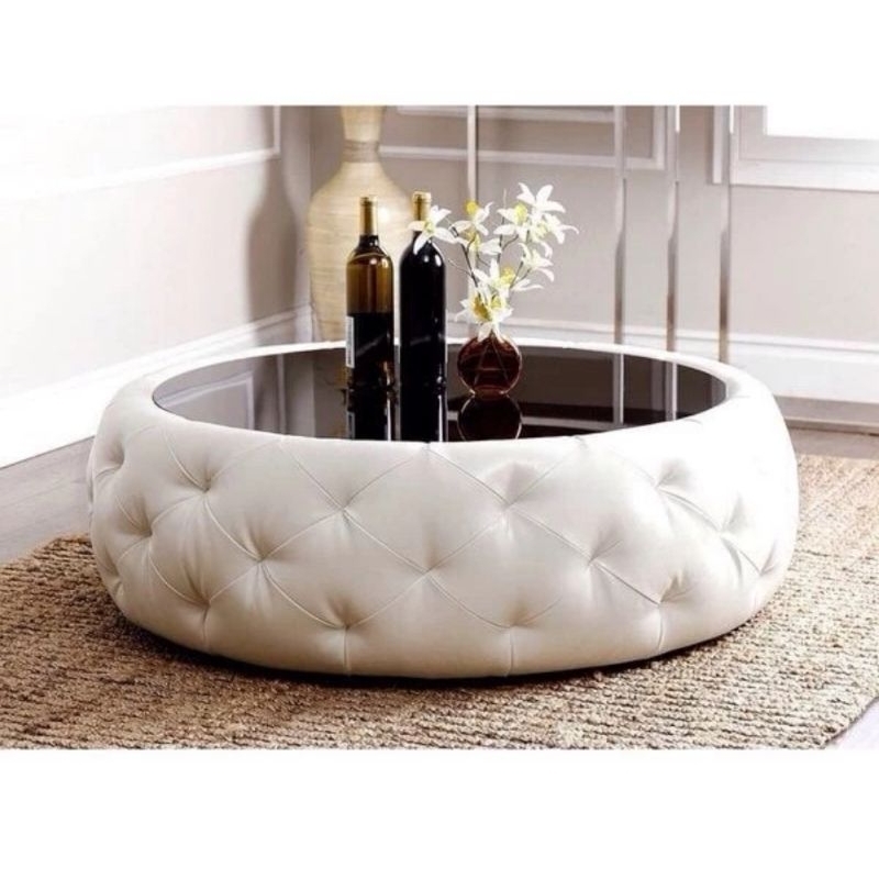 Jual Meja Keen | Meja Bulat Kaca Minimalis | Shopee Indonesia