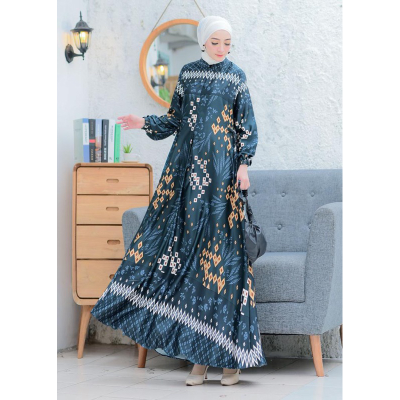 Jual Gamis Silk Luxury Premium Motif Andin Terbaru Ready Jumbo Seragam ...