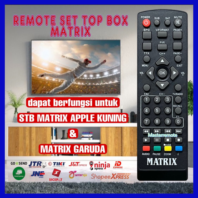 Jual REMOT REMOTE SET TOP BOX DVB T2 MATRIX APPLE KUNING / MATRIX ...