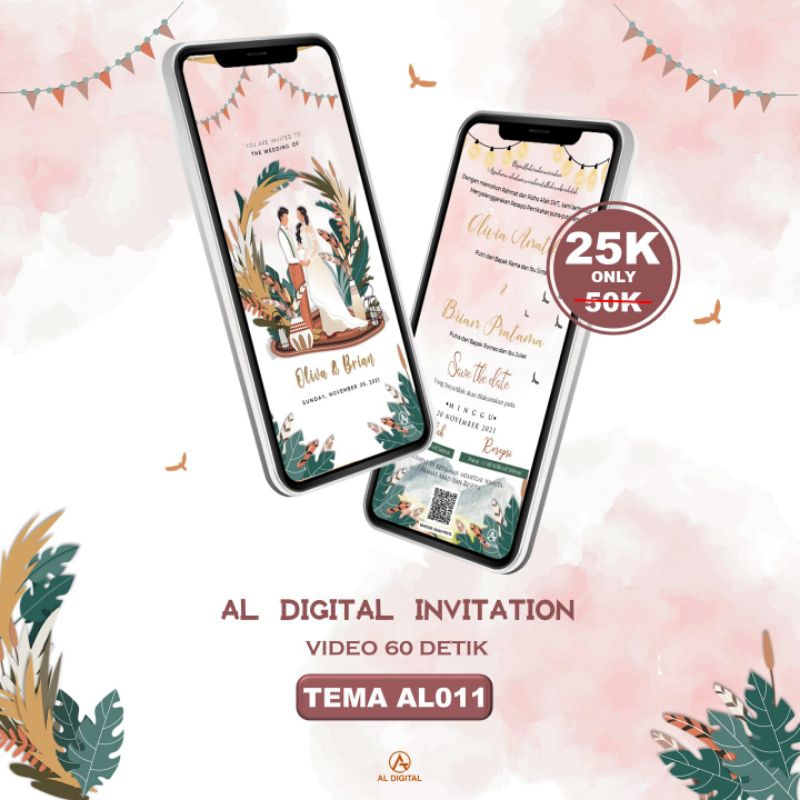 Jual template undangan pernikahan kekinian full hd elegan | Shopee ...