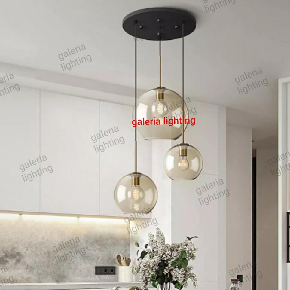 Jual Lampu gantung minimalis turun 3 dekorasi meja makan/ruang tamu E27 | Shopee Indonesia