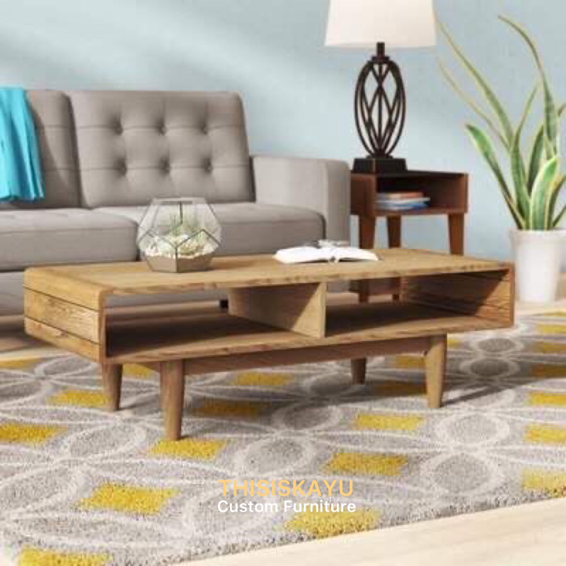 Jual MEJA TAMU KAYU JATI ASLI SOLID TIPE MINIALIS RETRO VINTAGE | MEJA ...
