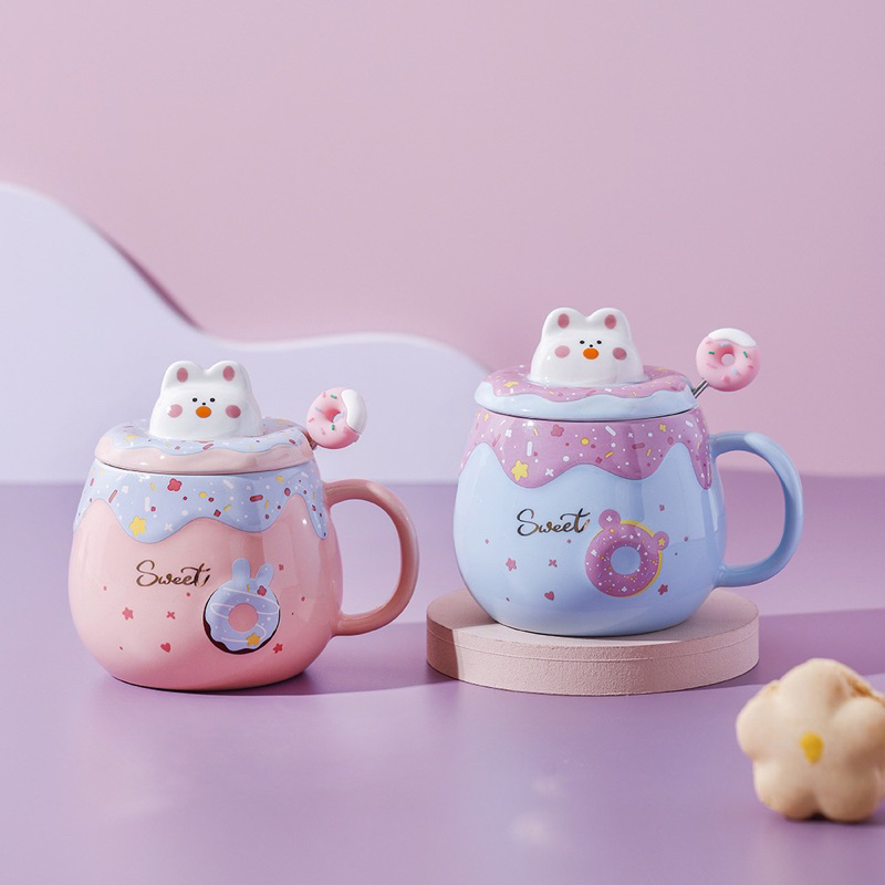 Jual (A0463) JEEA | Bunny Donut Mug | Mug lucu gelas impor hadiah gift ...