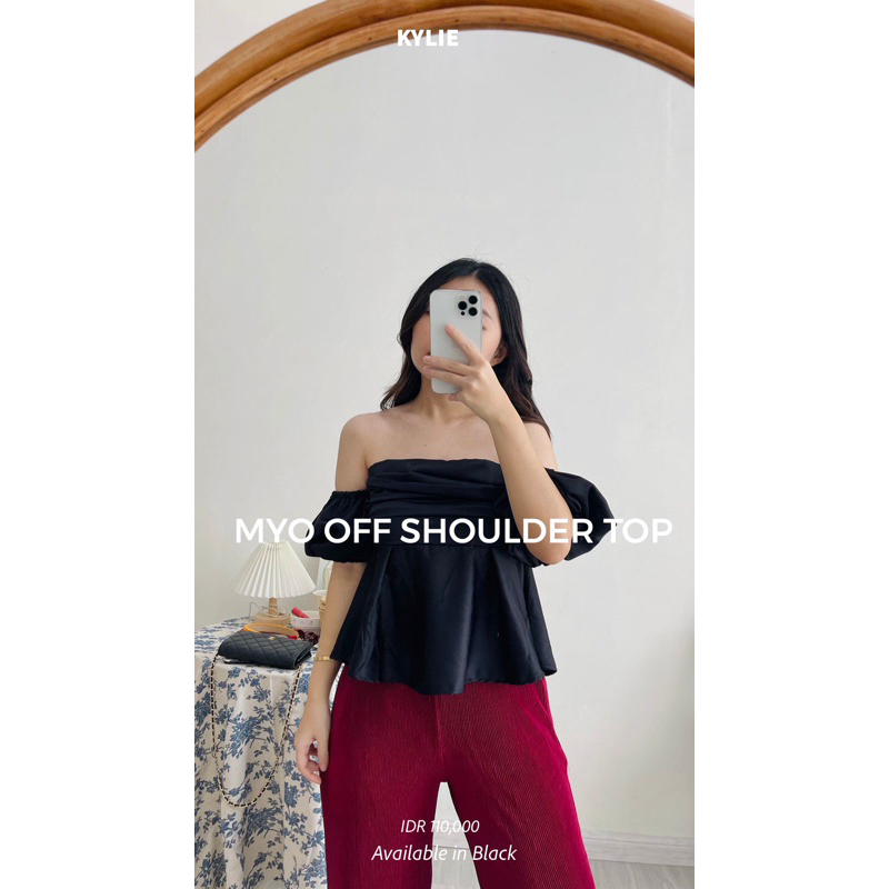 Jual MYO OFF SHOULDER TOP (BAJU SABRINA WANITA KOREAN LOOK) | Shopee ...