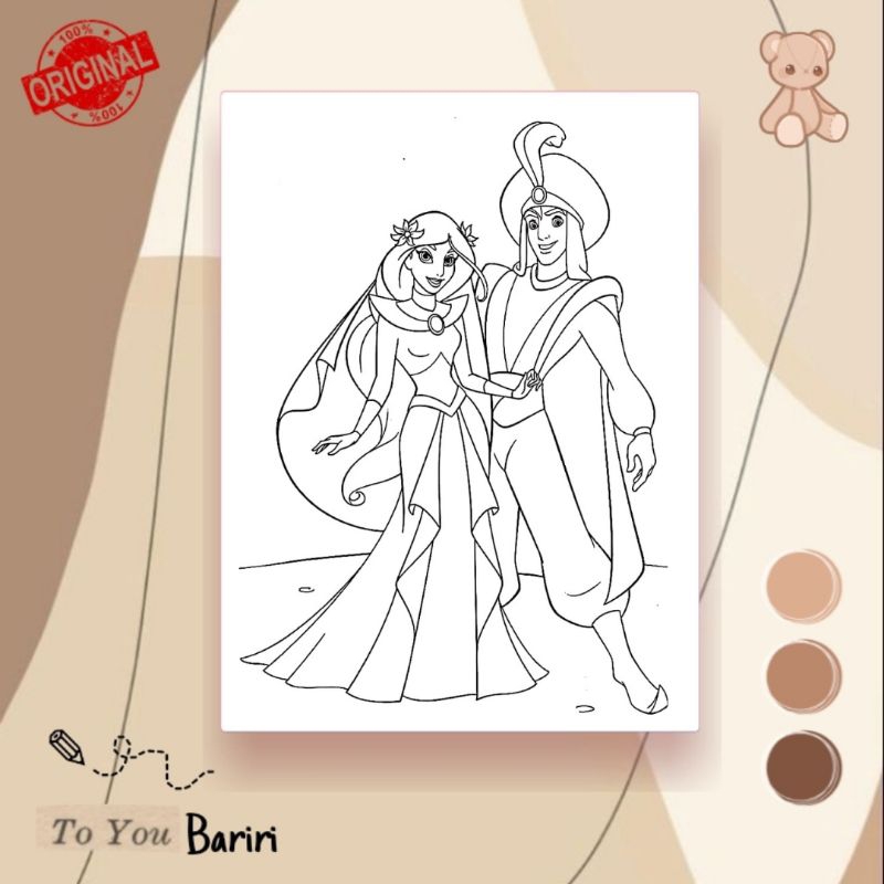 Jual Gambar Sketsa Mewarnai | PRINCESS | Sketsa lukis | Sketsa Sablon ...