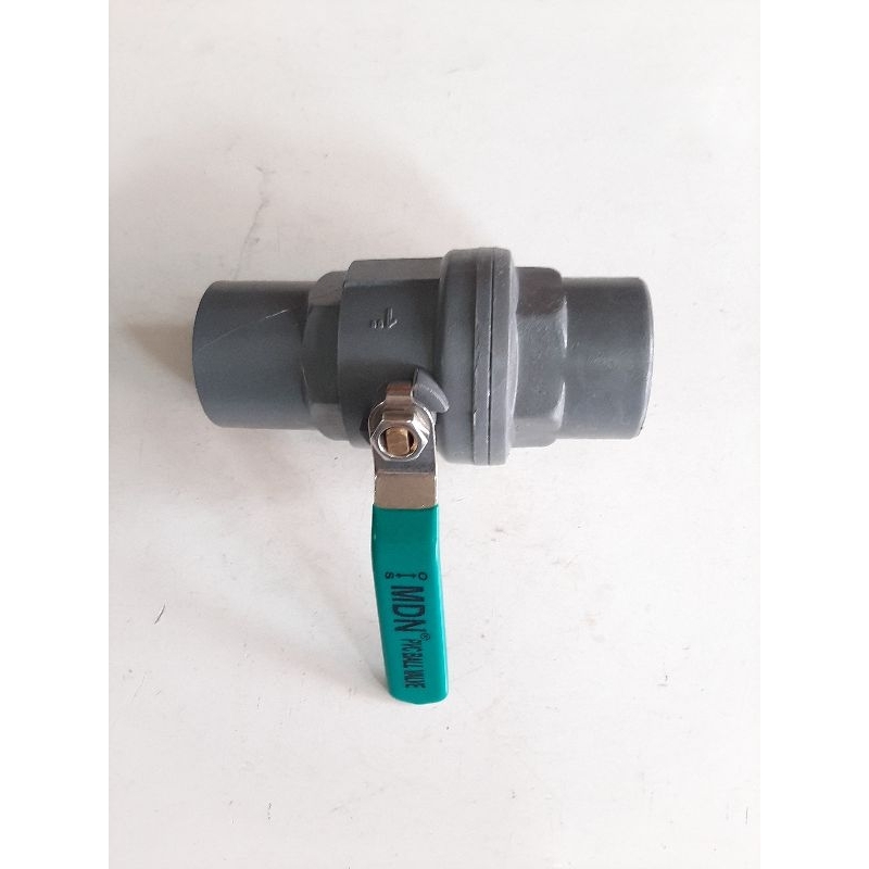 Jual Ball valve 1 inch MDN stop kran pvc gagang stainless | Shopee Indonesia