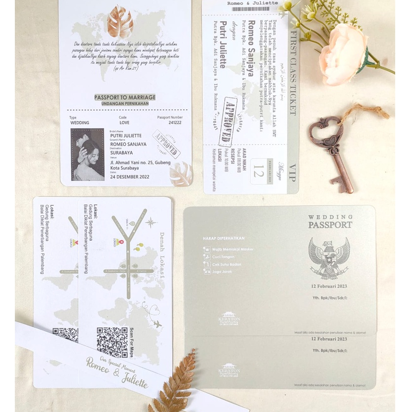 Jual Undangan Pernikahan Passport (Passport Wedding Invitation ...