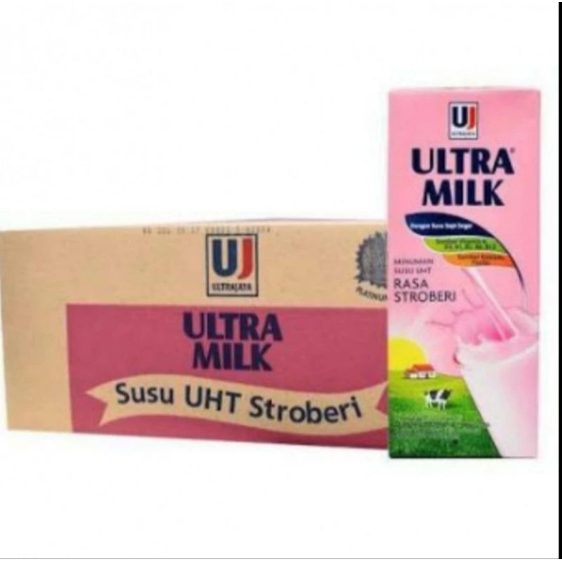 Jual SUSU ULTRA UHT STROBERI (200 ML/1 DUS/24 PCS) | Shopee Indonesia
