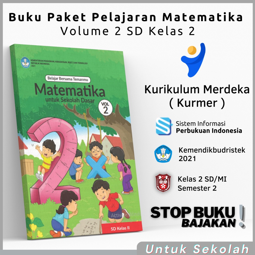 Jual Buku Matematika Untuk Sekolah Dasar Vol 2 SD Kelas 2 Kurikulum ...