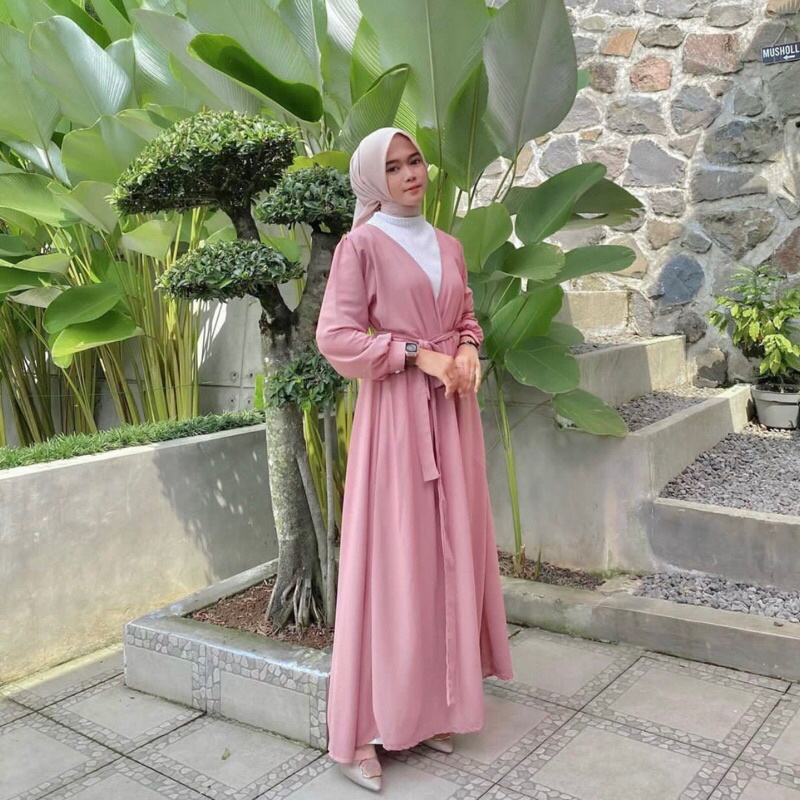 Jual RUBY LONG OUTER FREE TALI 14WARNA / Outer Panjang / Luaran Sifon ...