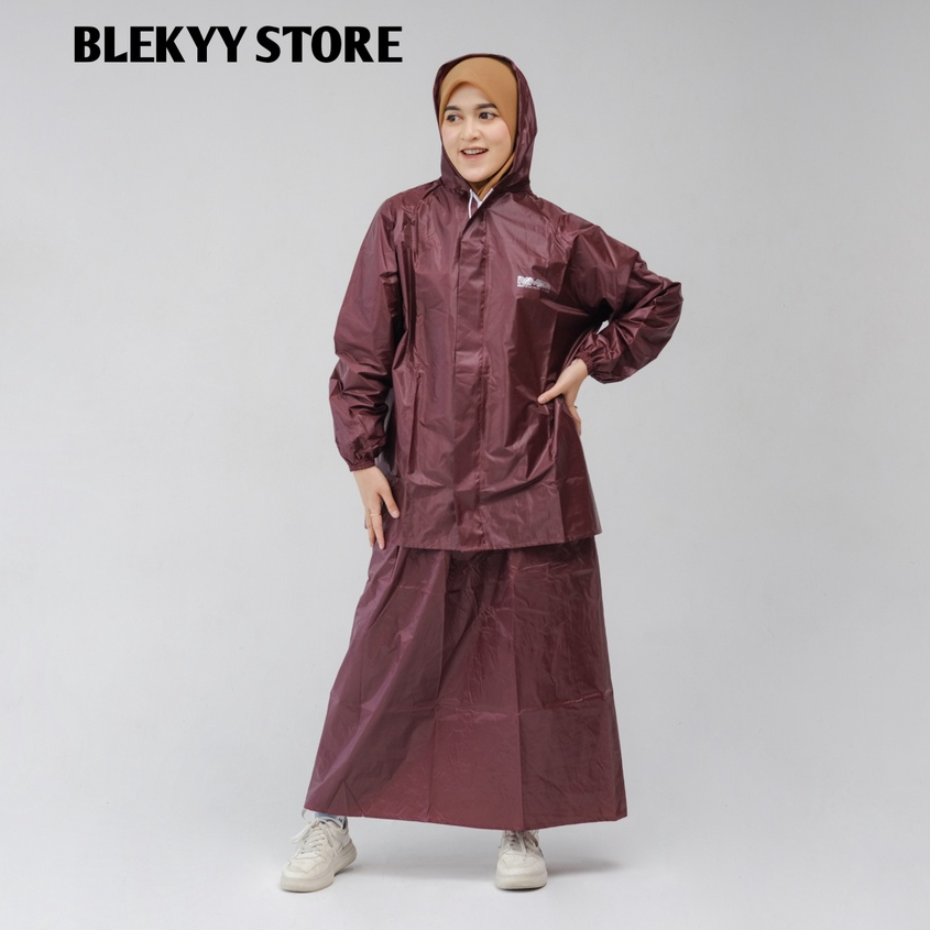 Jual Jas Hujan Wanita Rok Mantel hujan setelan baju dan rok dewasa ...