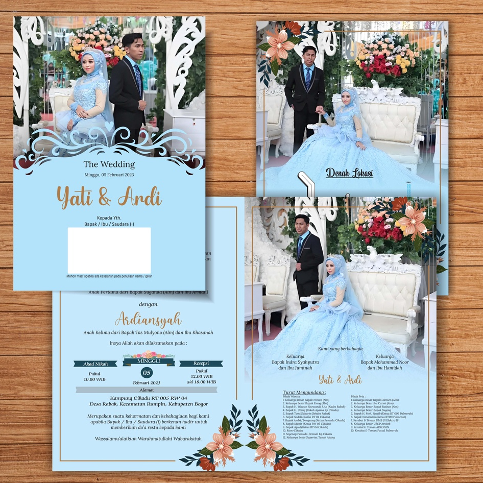 Jual Undangan Pernikahan Foto biru artcartoon | Shopee Indonesia