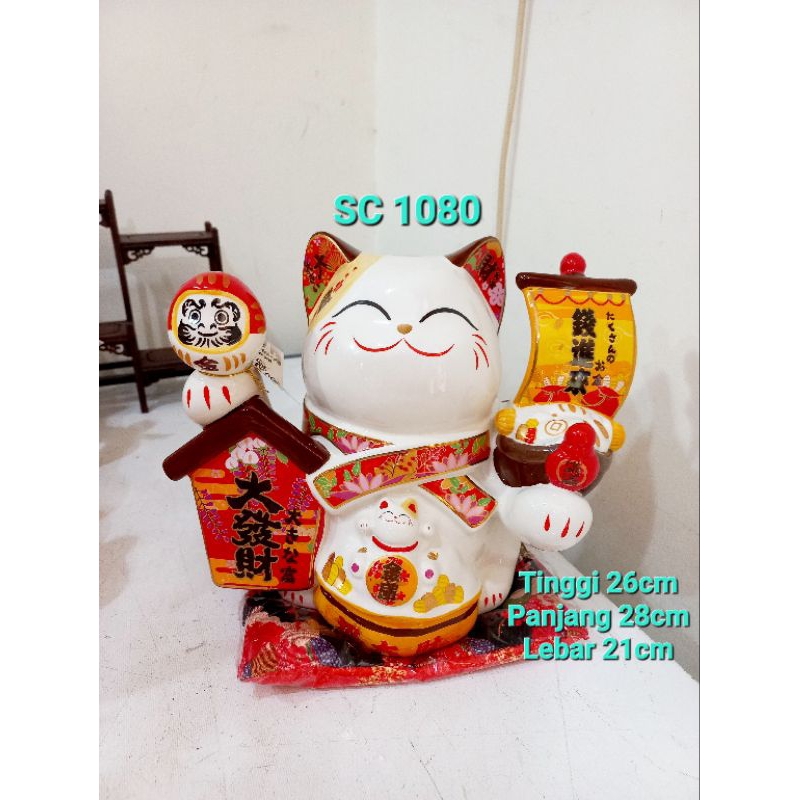 Jual Manekineko Ceramic Taiwan / Kucing Hoki Keramik / Pajangan Neko ...