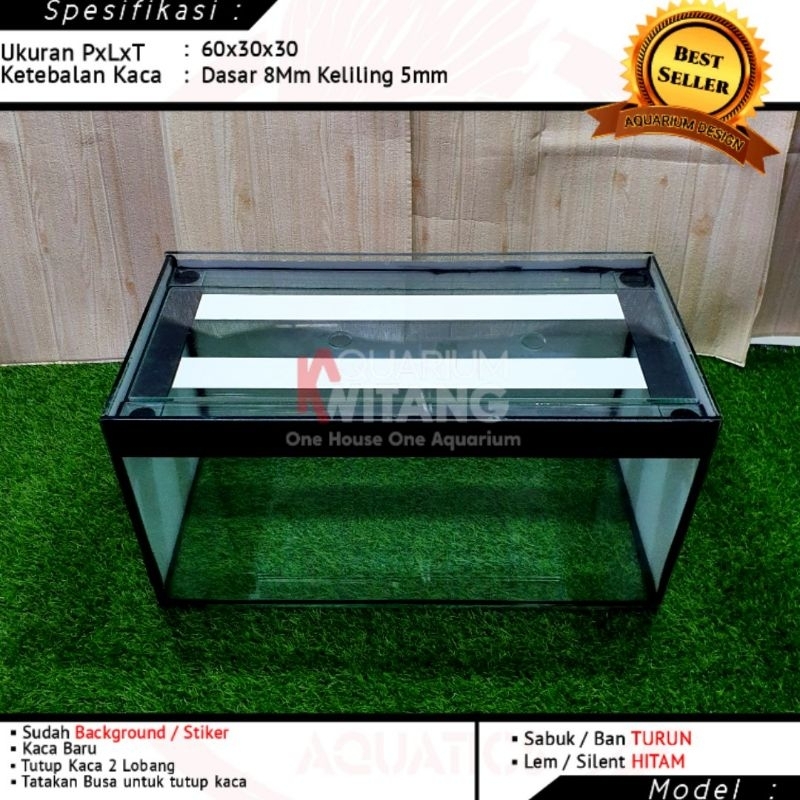 Jual Aquarium 60x30x30 / Akuarium 60x30 Murah / Aquarium Ikan Custom 60cm Murah / Aquarium ...
