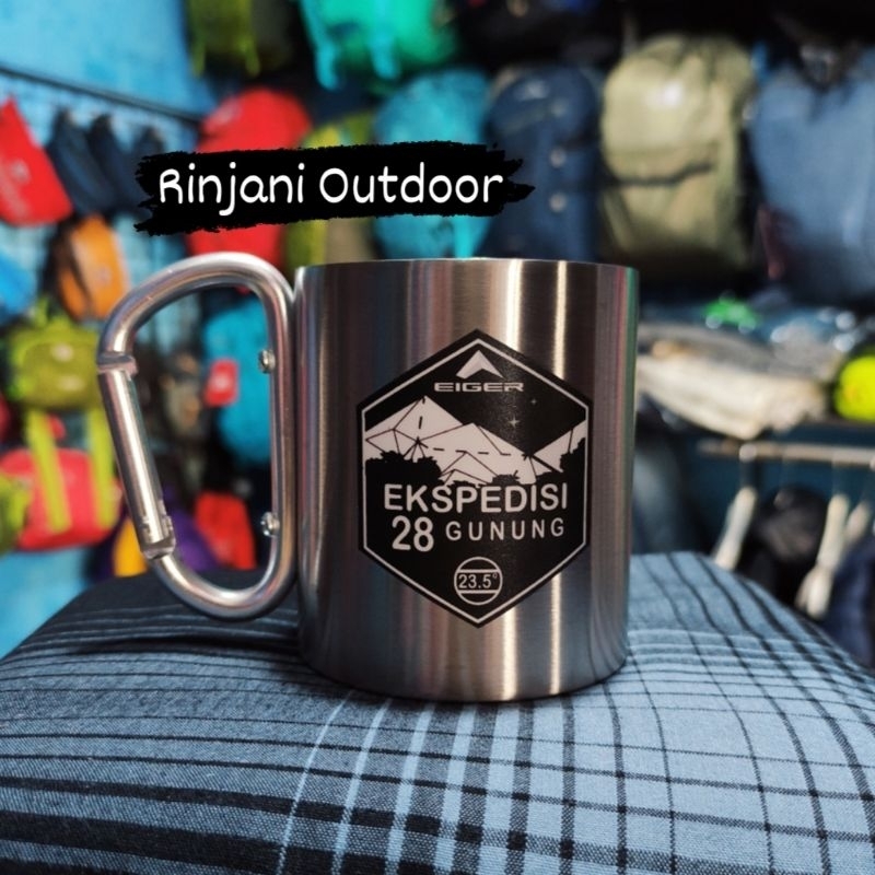 Jual Cangkir Carabiner Gelas Mug Karabiner Stainless Free Sticker Eiger | Shopee Indonesia