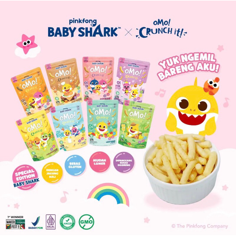 Jual Omo! Crunch it! x Pinkfong Baby Shark Snack / Omo | Shopee Indonesia