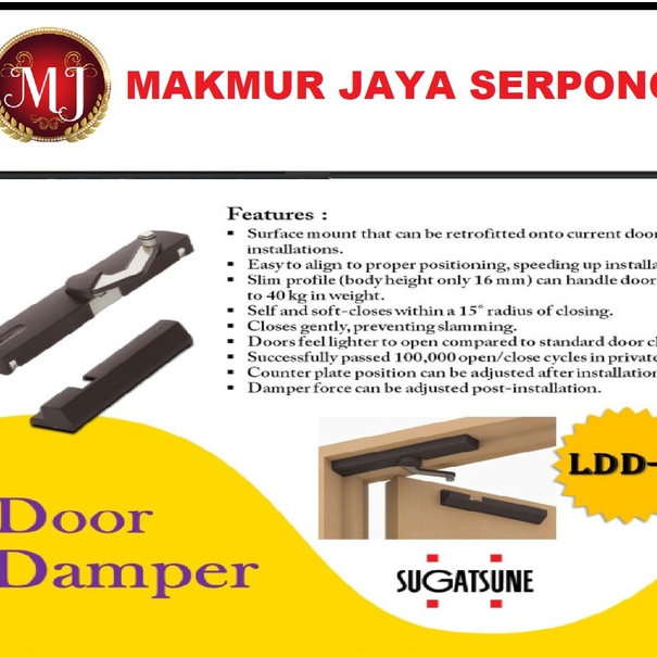 Jual Door Dumper Ldd-S Type "Surface Mount" Sugatsune Pintu Rumah 40Kg ...