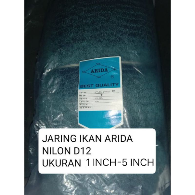 Jual jaring ikan nilon ARIDA D12 100md/100yds TATE ukuran pilih aja 1 inch-5 inch | Shopee Indonesia