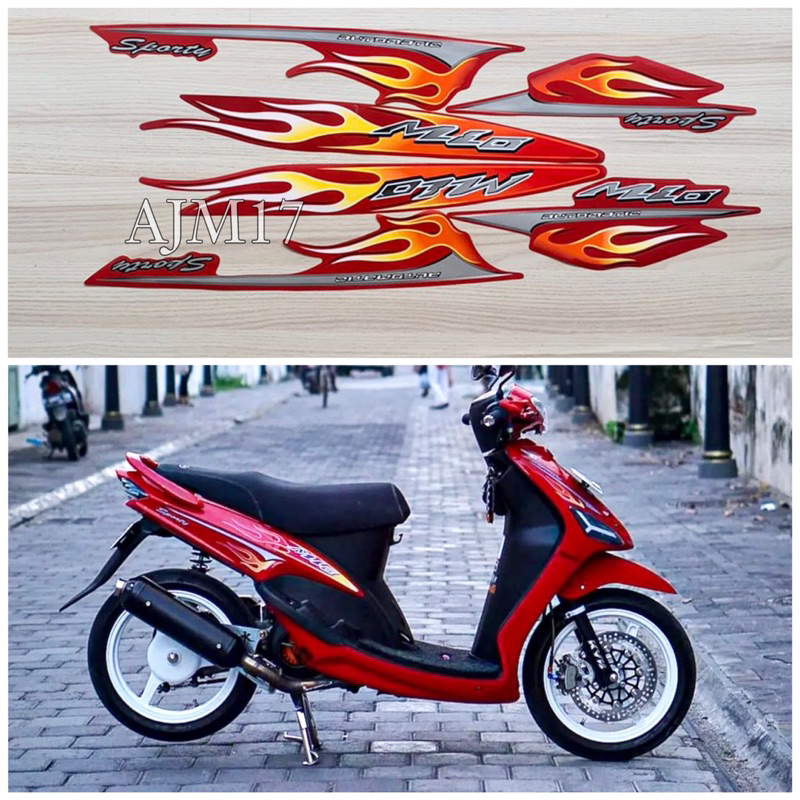 Jual STIKER STRIPING MIO SPORTY 2006 MERAH | Shopee Indonesia